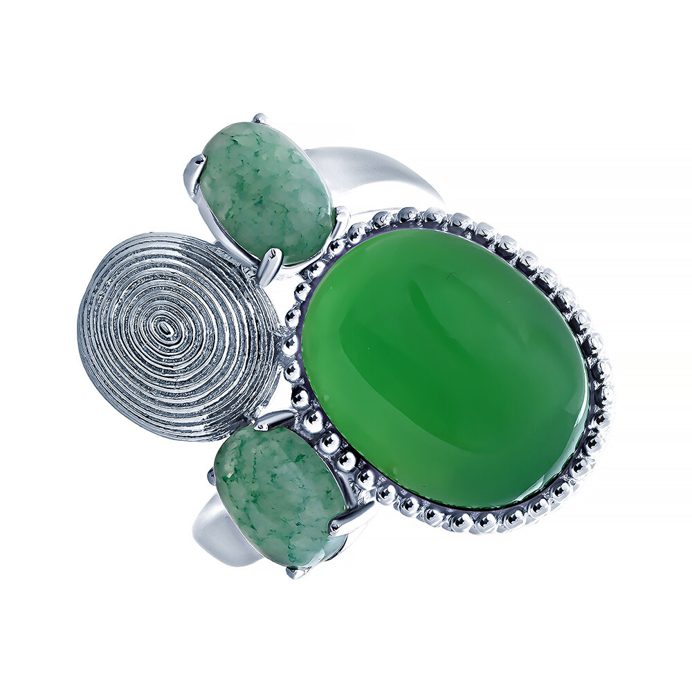 Кольцо, серебро, 925 проба, агат