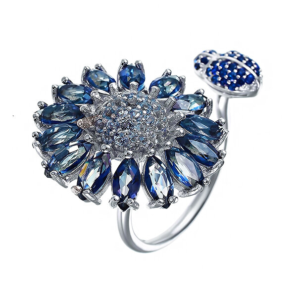 Кольцо, серебро, 925 проба, кварц