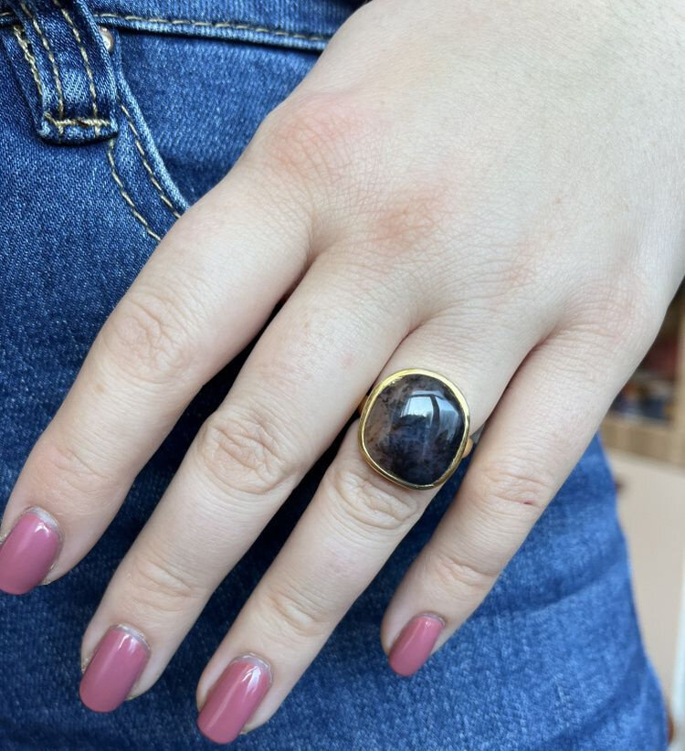 Кольцо, агат