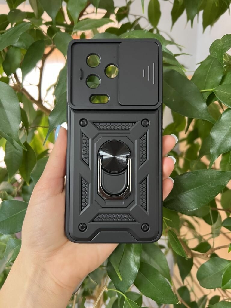 Чехол противоударный для Infinix Note 12 Pro 4G и Note 12 2023 с защитой камеры (Черный)