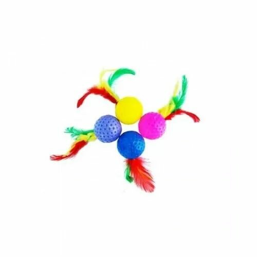 Уют Мяч с перьями, 4 см, 50шт в уп, 1 уп