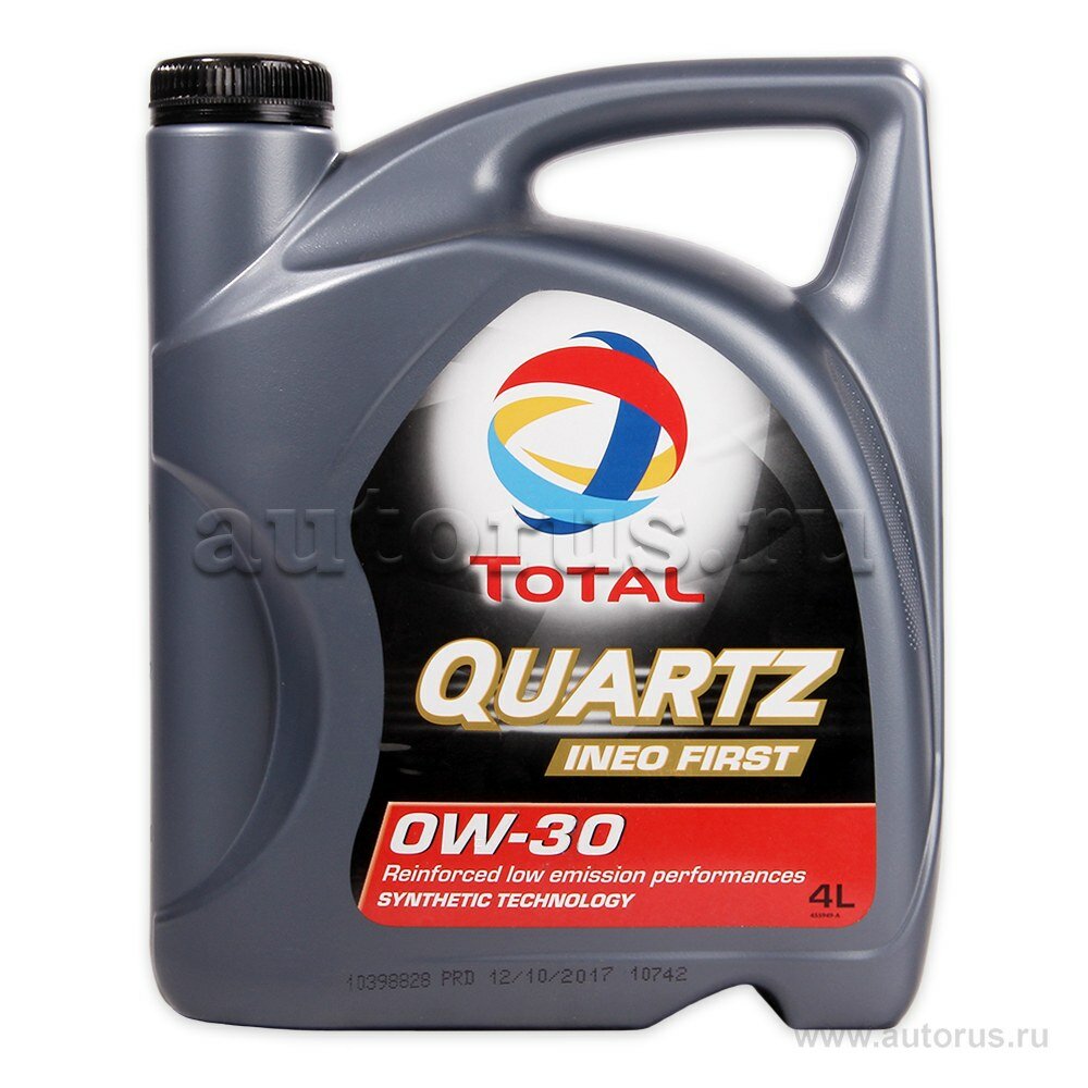 Масло моторное total quartz ineo first 0w-30 синтетическое 4 л 183175 221324