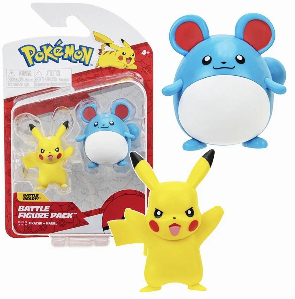 Pokemon фигурки Боевой Набор из 2 Pikachu и Marill Покемон
