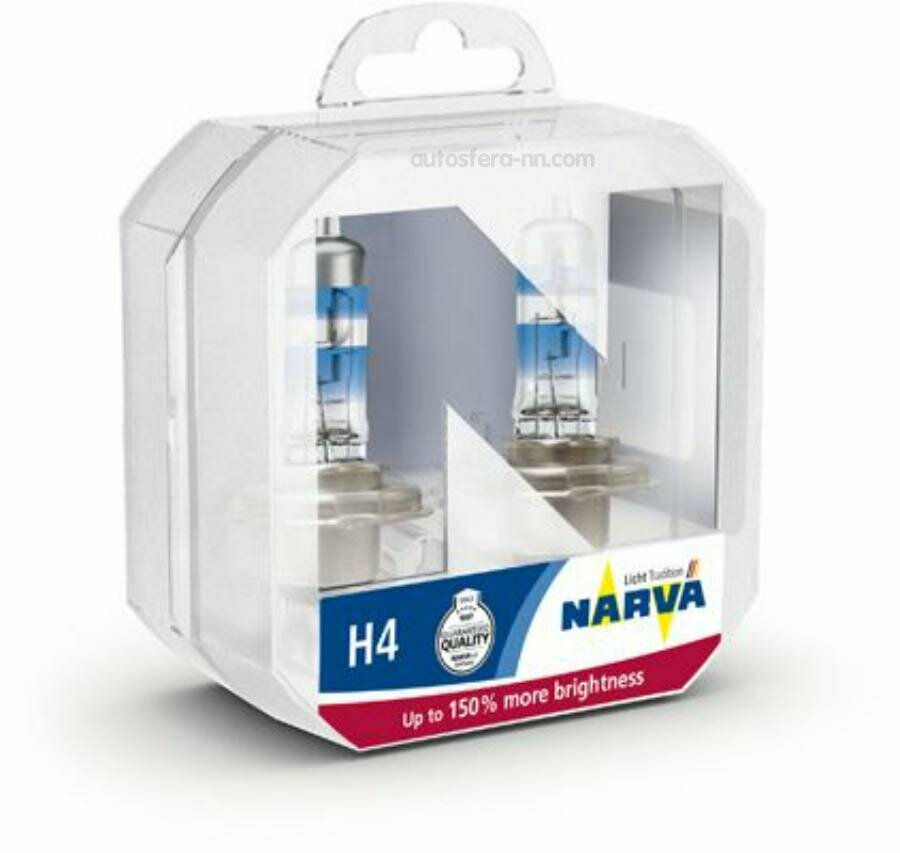 NARVA 480692100 Лампа  H4 Range Power 150 Пластиковая упковка 2 шт.