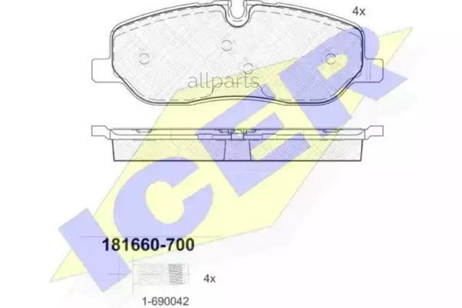ICER 181660-700 Колодки тормозные дисковые