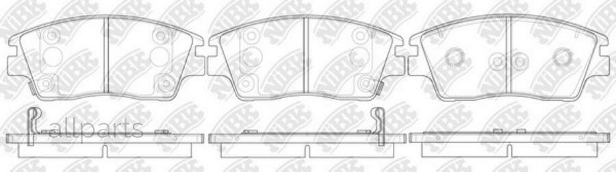 NIBK PN0661 PN0661-NIBK колодки дисковые передние!\ Hyundai Tucson 1.6-2.0D, KIA Sportage 2.0-2.4i 15>