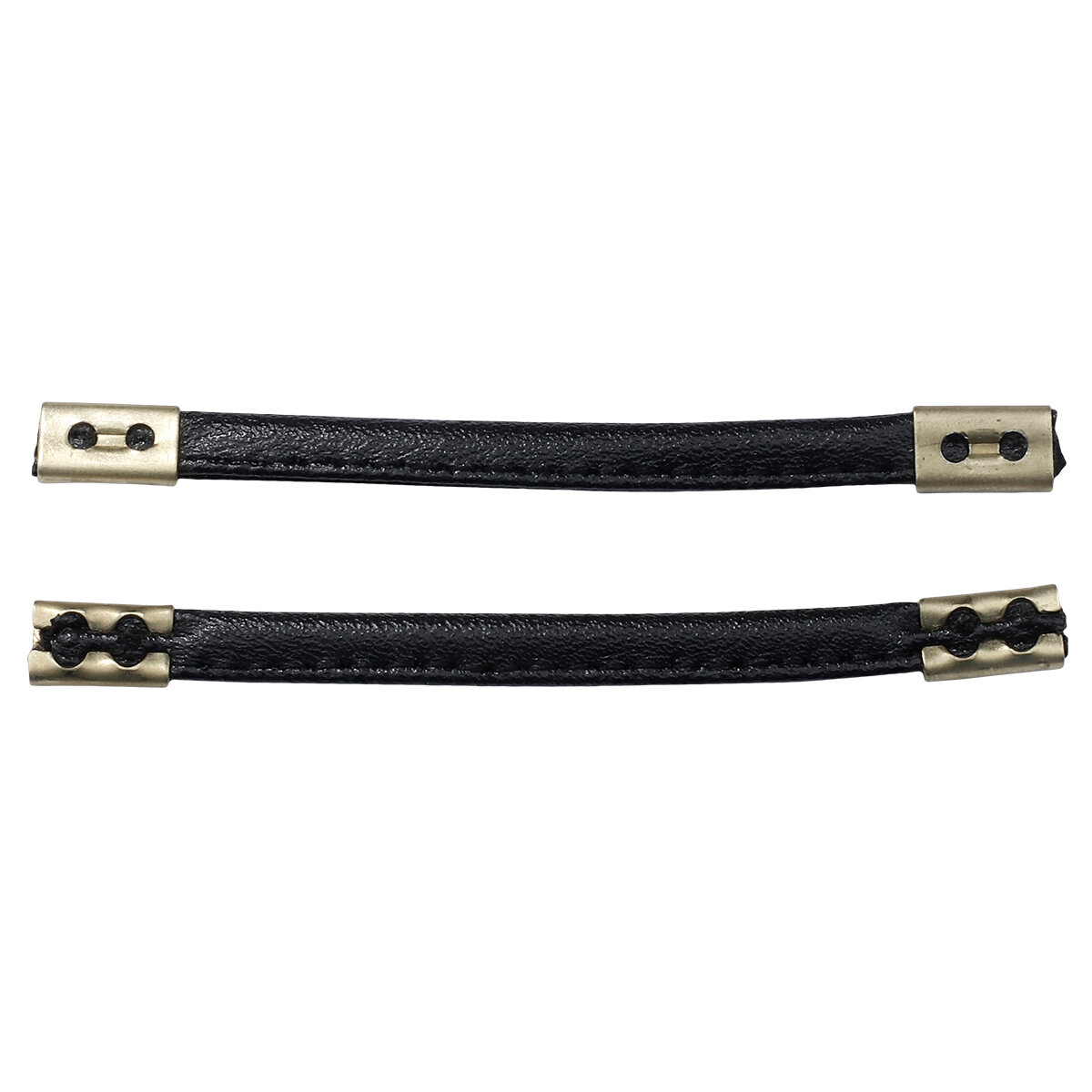 С-35 Вешалка-петля 90*6мм, искусственная кожа, черный/латунь, 20 шт