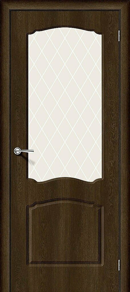 Дверь Альфа-2 / Цвет Dark Barnwood / Стекло White Сrystal / Двери Браво