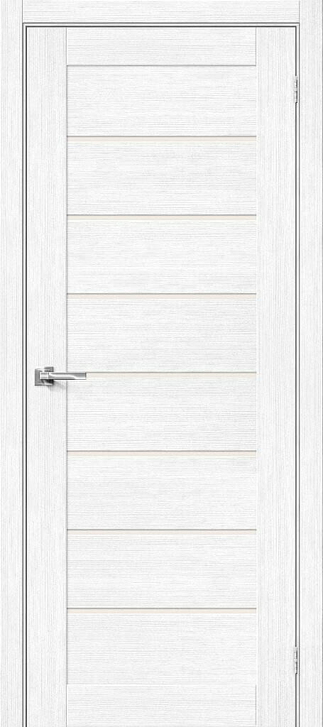 Дверь Браво-22 / Цвет Snow Melinga / Стекло Magic Fog / Двери Браво