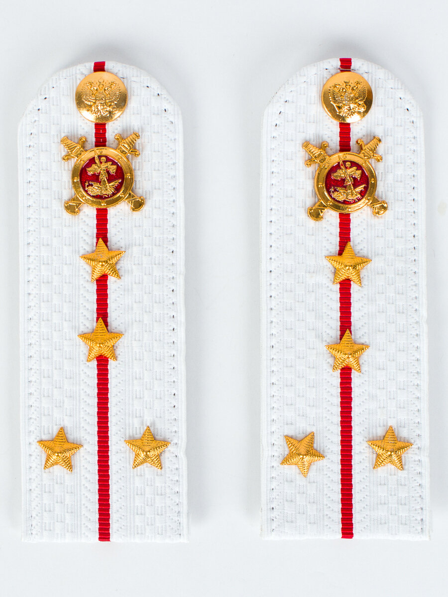 Погоны МВД на рубашку белые пластик Звание Капитан 751918