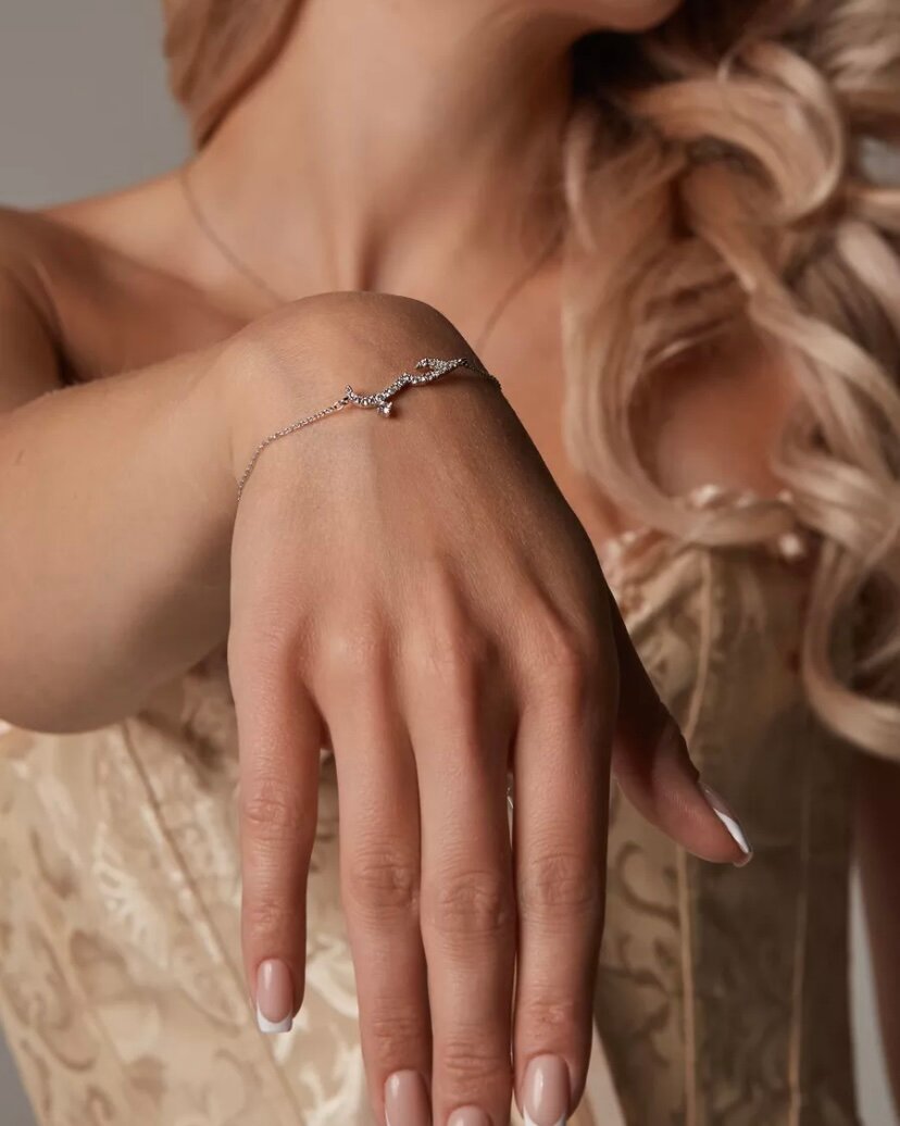 Браслет-цепочка, циркон