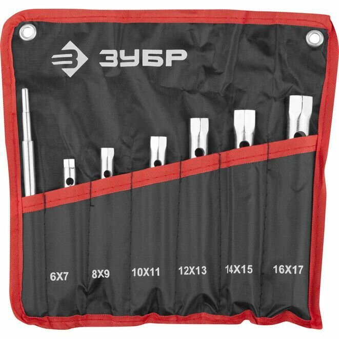 Набор торцовых трубчатых ключей 7 предметов ЗУБР 6 х 17 мм