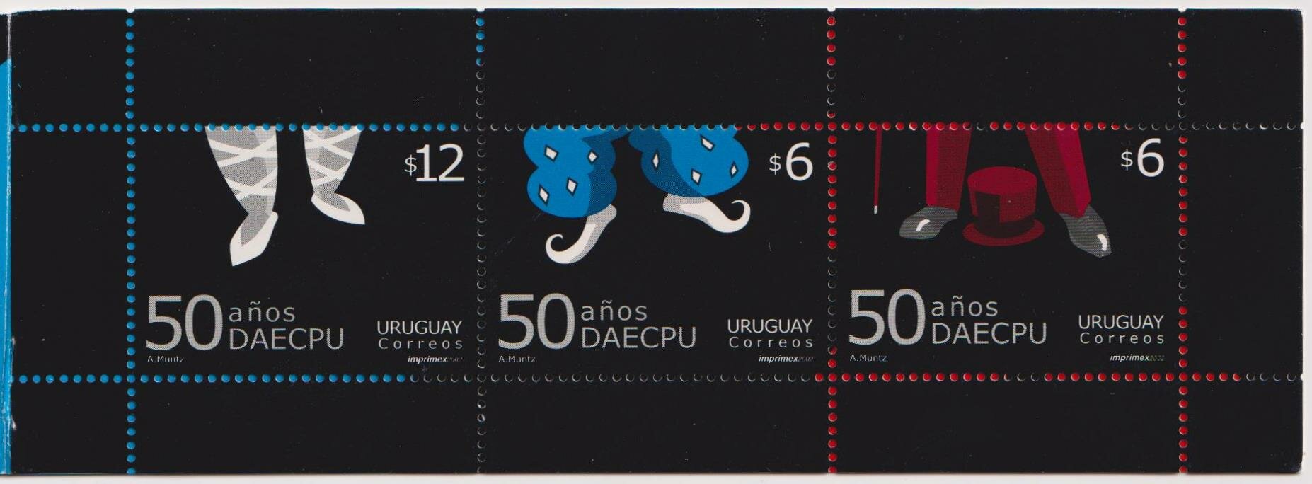 Почтовые марки Уругвай 2002г. "50 лет DAECPU" Праздники, Танцы MNH