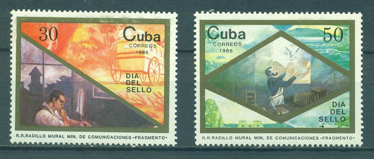 Почтовые марки Куба 1988г. "День марки" День марки, История почты MNH