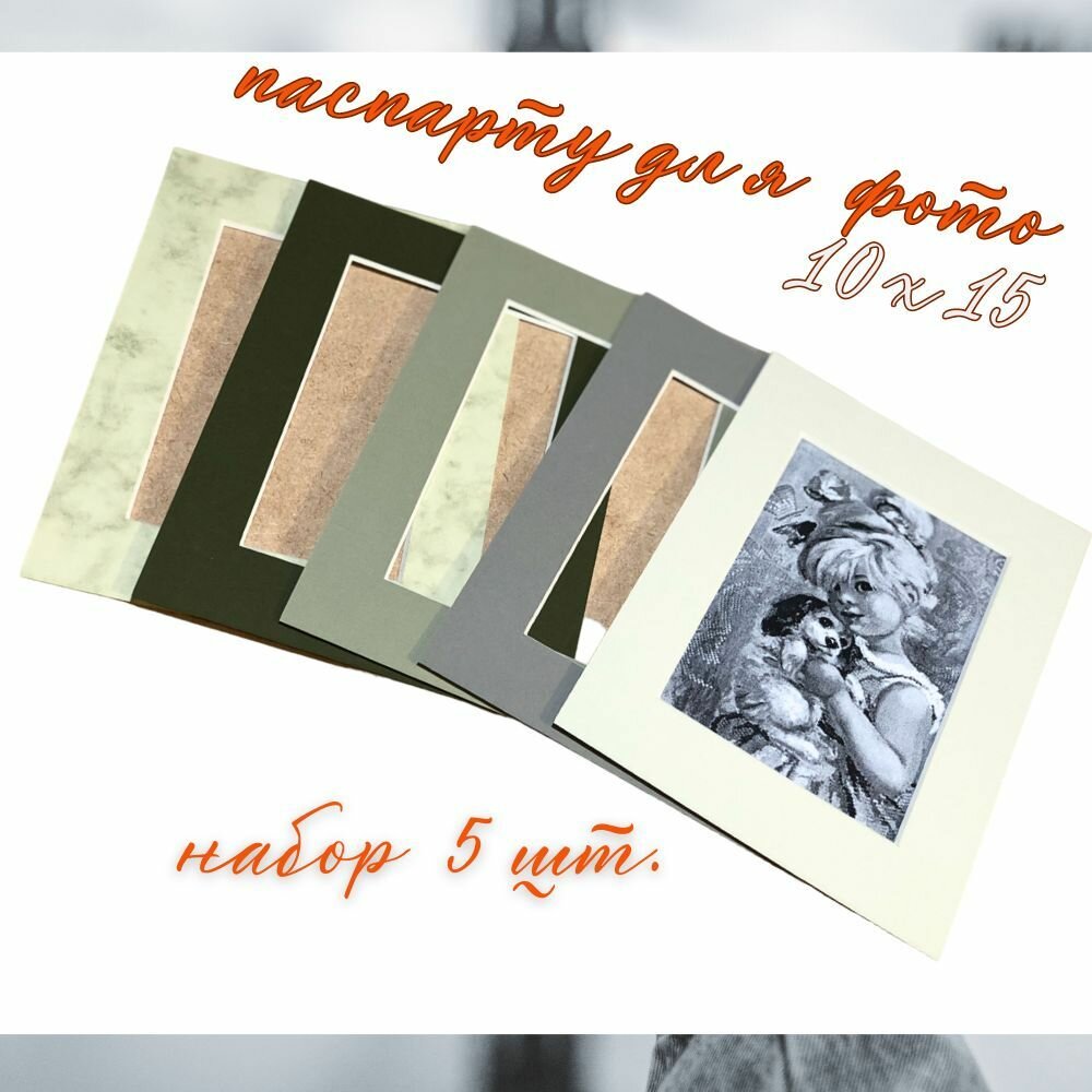 Паспарту для рамок 15х21 набор 5 штук