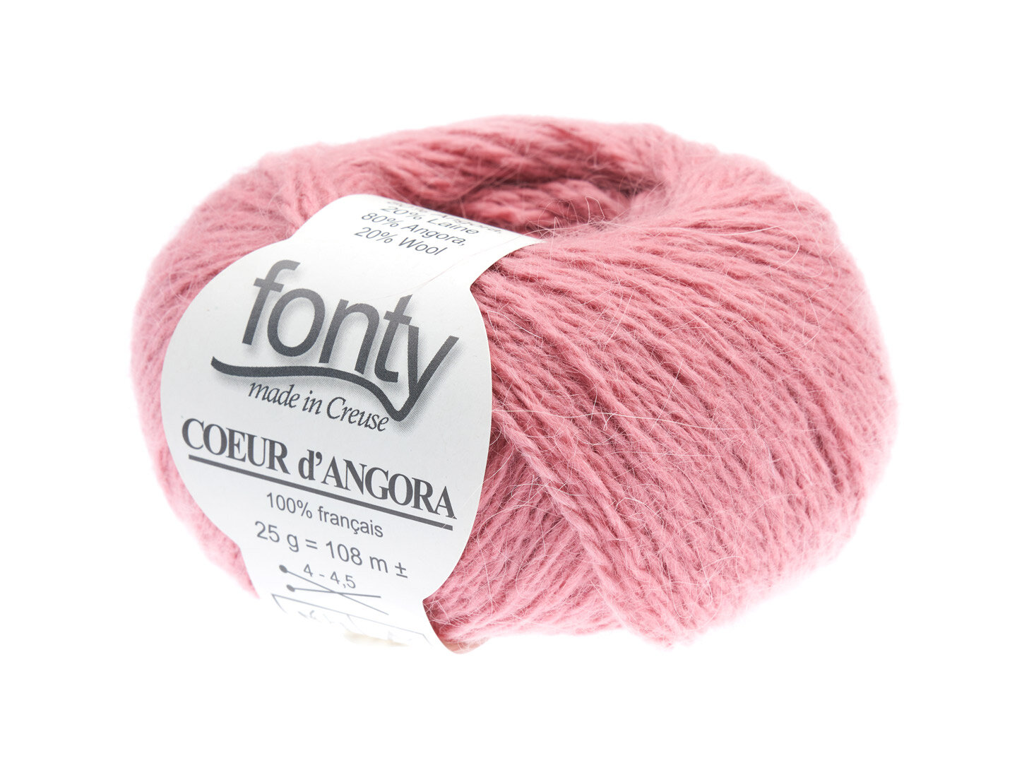 Пряжа Fonty Coeur d'Angora, 25г/108м, цвет 233, Артикул 130907, 80% французская ангора, 20% меринос