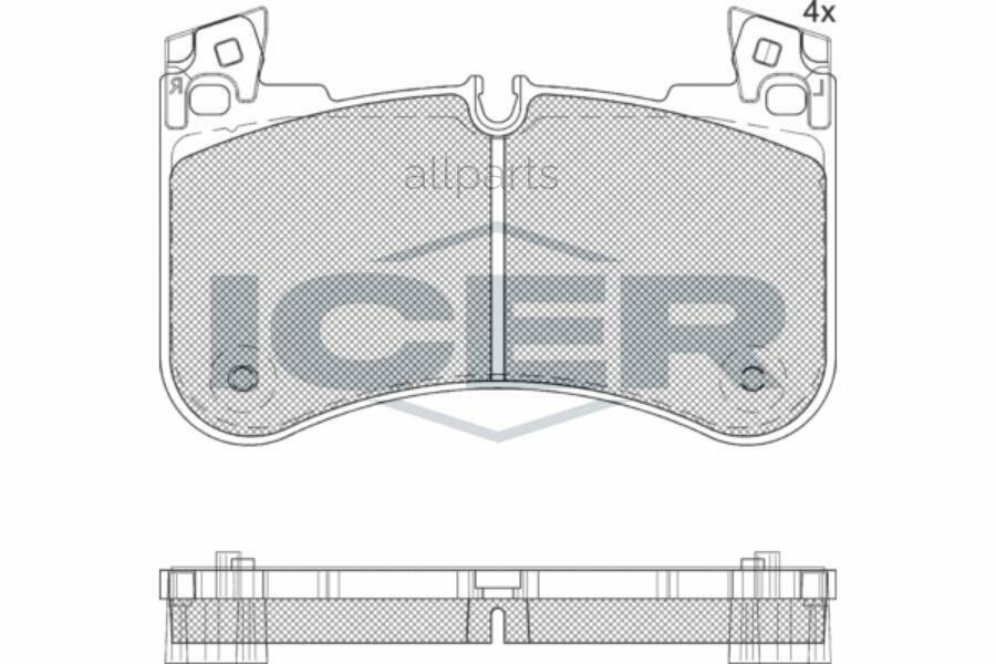 ICER 182366 Колодки торм. диск. передние LAND ROVER DISCOVERY (L462) (09/16-) RANGE ROVER (L405) (08/12-)