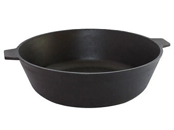 Сковорода Kukmara литая 260*60 чугунная с двумя ушками у6060