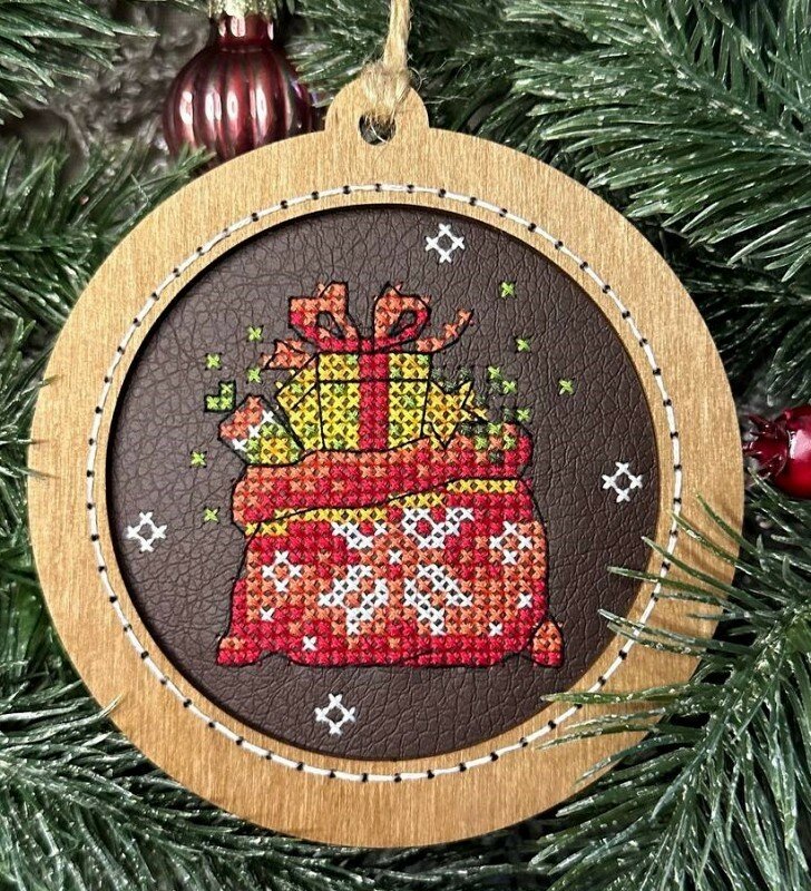 Набор для вышивания Neocraft #НК-25-05 Шар "Мешок с подарком", Счетный крест, 11 х 11 см