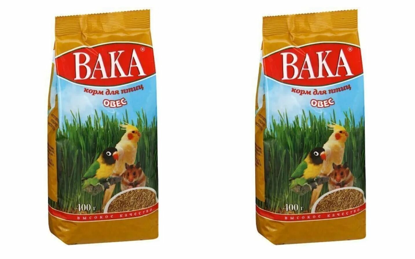 Вака Корм для птиц Овес, 400 г, 2 шт