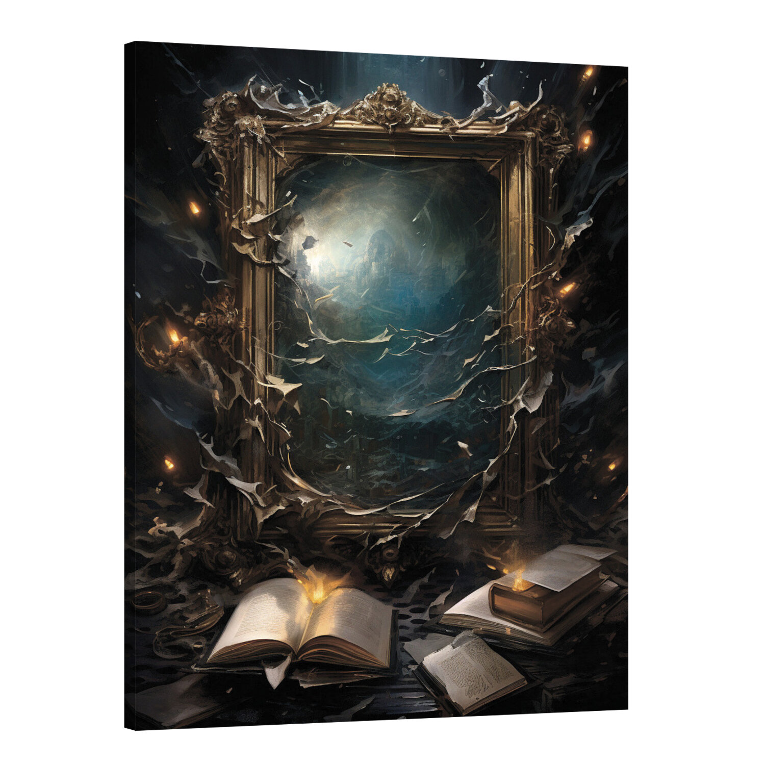 Интерьерная картина 50х70 "Гримуар: проклятое зеркало"