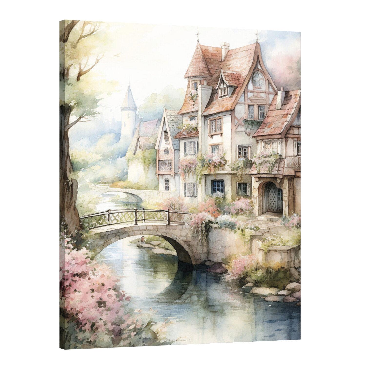 Интерьерная картина 50х70 "Деревня в стиле шебби-шик"