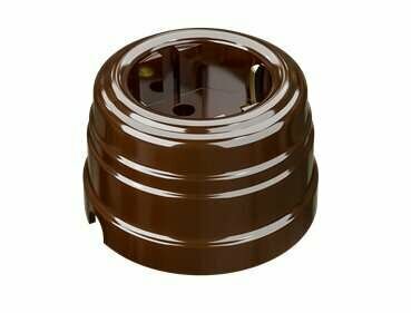 Ретро розетка МезонинЪ пластик 30301/04 с з/к коричневый