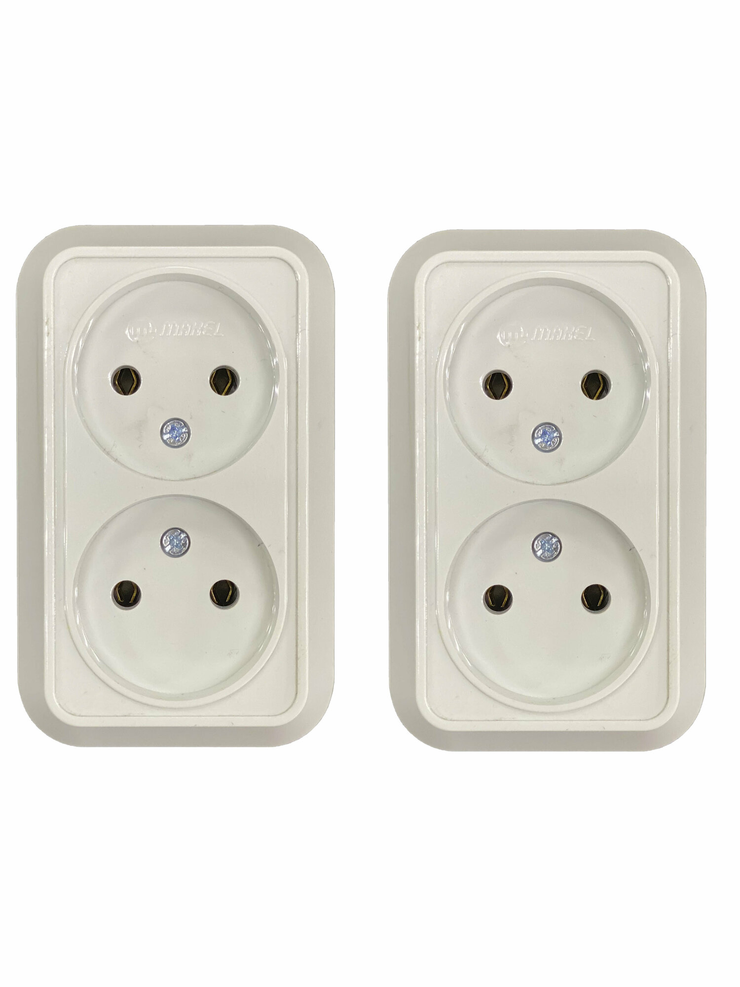 Розетка двойная MAKEL накладная без заземления 2 штуки