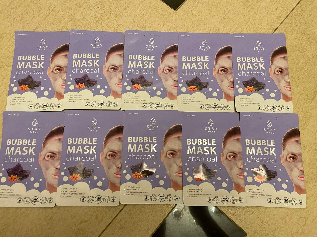 Глубоко очищающая пузырьковая маска для лица, charcoal, 20г Stay Well, Deep Cleansing Bubble Mask