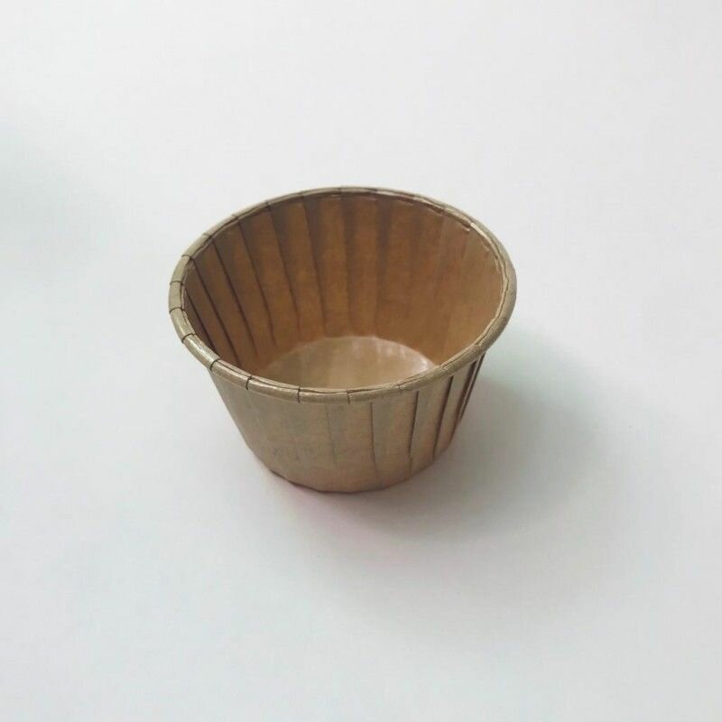 Капсулы бумажные "Маффин" d-50мм h-40мм крафт уп/100шт /формы бумажные/ тарталетки бумажные