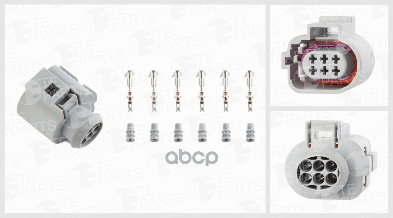 Разъём 6ти контактный (3X3)(комплектация: 6-pin, 6 уплотнений, фиксатор) TE PARTS арт. 7747136