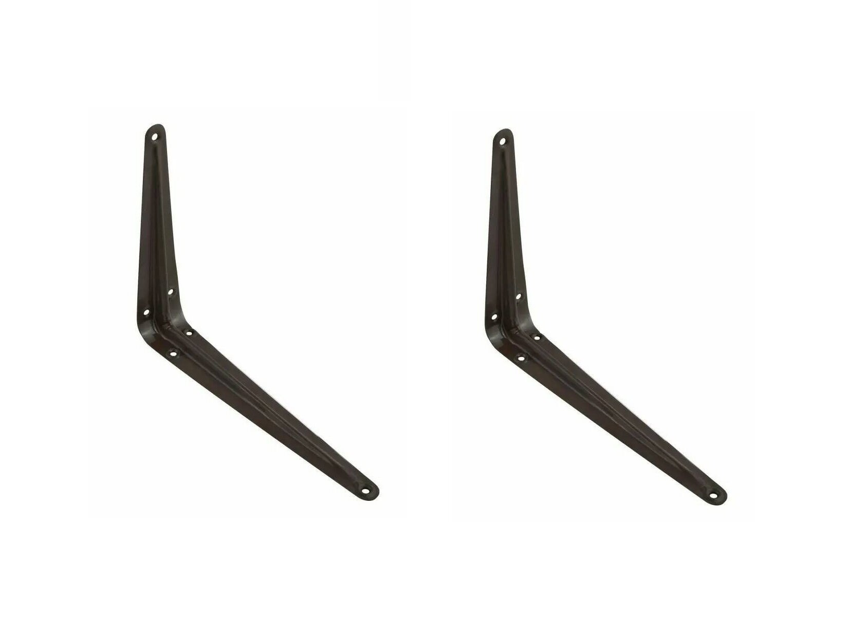 Кронштейн усиленный металлический (2 шт) 400х350 мм, стальной, полимерное покрытие, коричневый