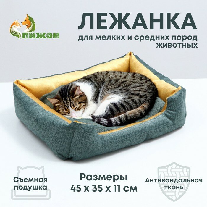 Пижон Лежанка-диван с двусторонней подушкой, 45×35×11 см, микс цветов