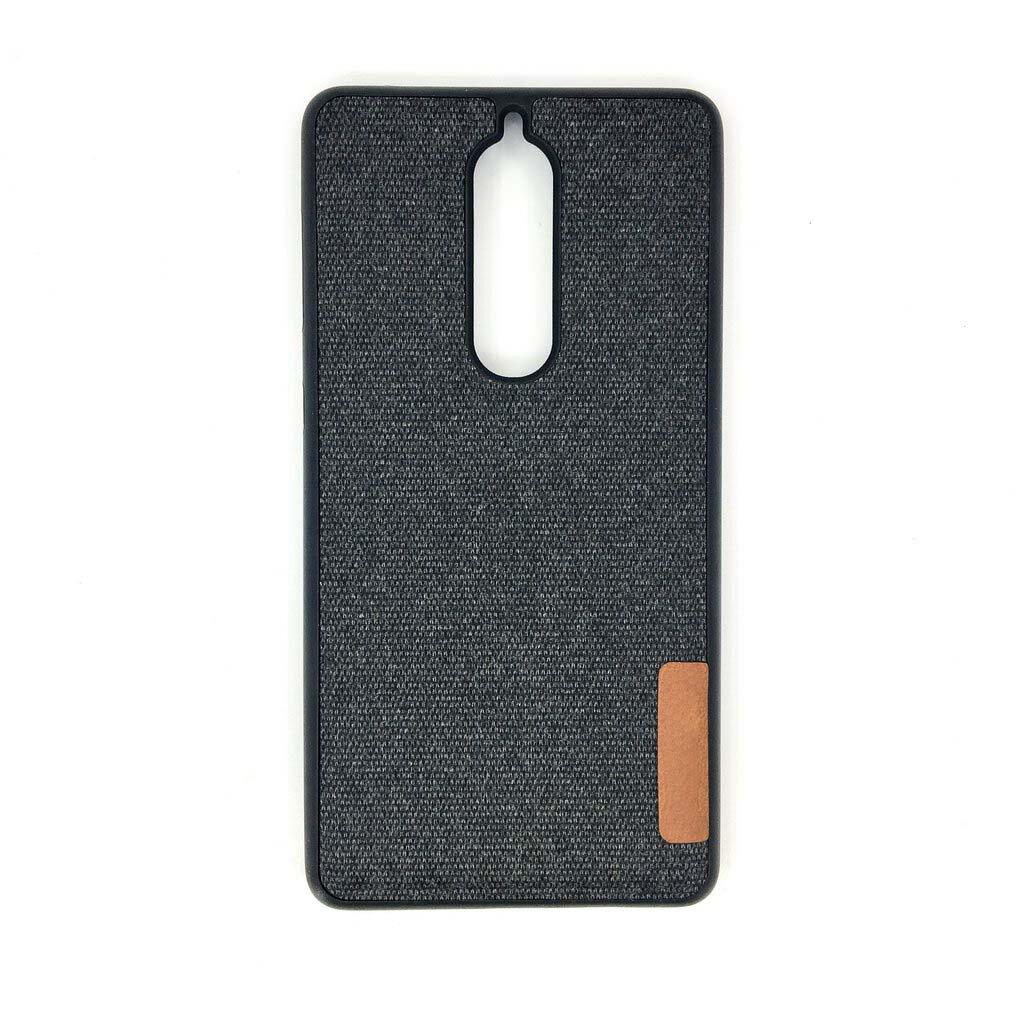 Силиконовый чехол для Nokia 7(с тканевой вставкой, черный)