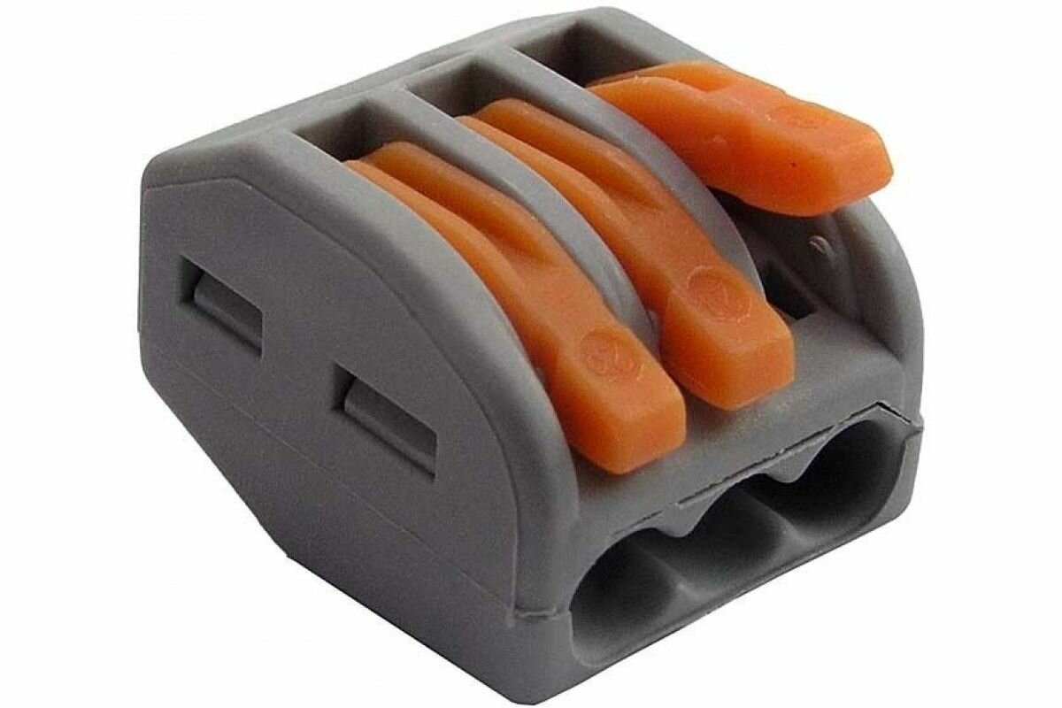 Клемма безвинтовая 3х-контатктная с рычагом (100 шт)