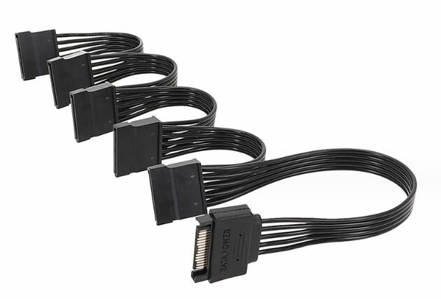 Разветвитель SATA 1 в 5, 60см черный