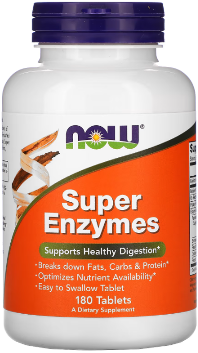 NOW Super Enzymes, 180 таб.