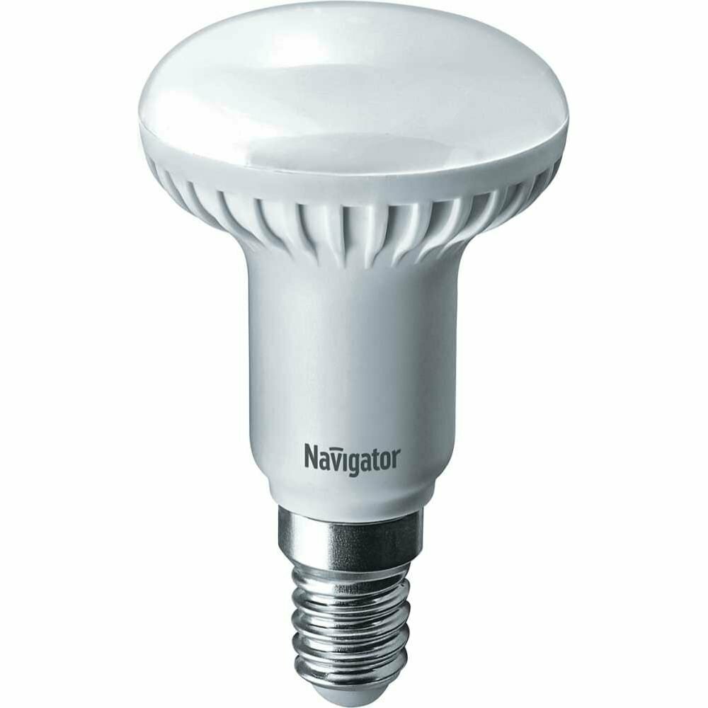 Светодиодная лампа Navigator NLL‑R50‑5‑230‑2.7K‑E14, тёплый белый свет, рефлекторный тип, для общего освещения