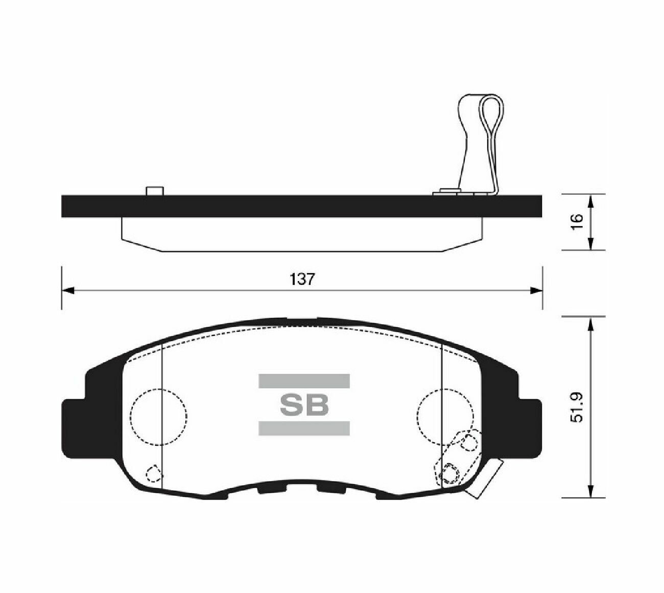 Колодки тормозные дисковые передние Серия: HI-Q HONDA CIVIC VIII седан (FD, FA), HONDA CR-V I (RD), SANGSIN SP1231