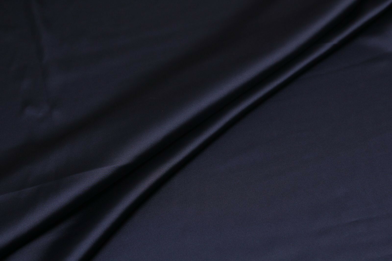 Ткань Атлас однотонный тёмно синий 190 г/м2, 280 г/пм, ш147см, 0,5 м