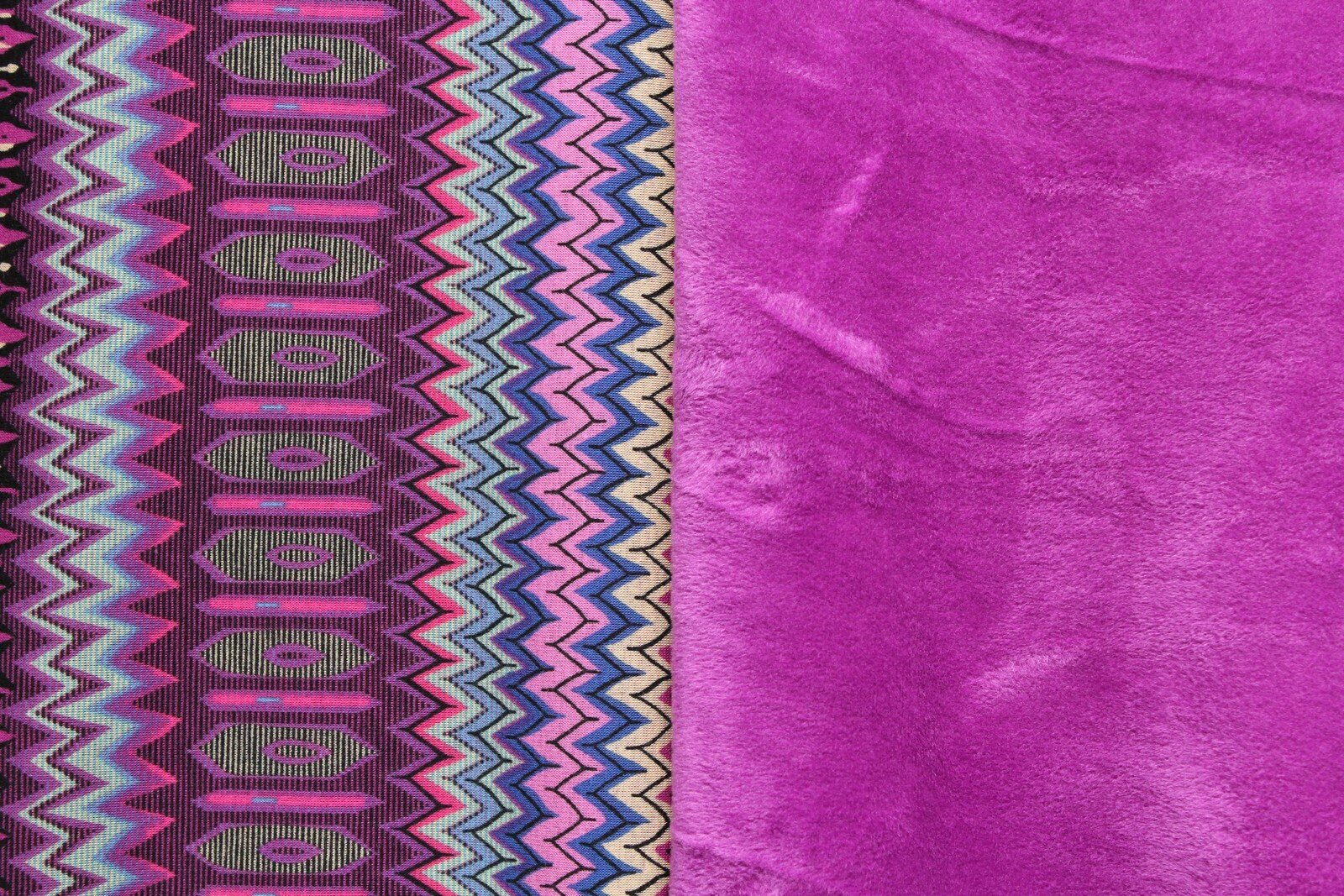 Ткань Трикотаж на меху цвета фуксии, ш154см, 0,5 м