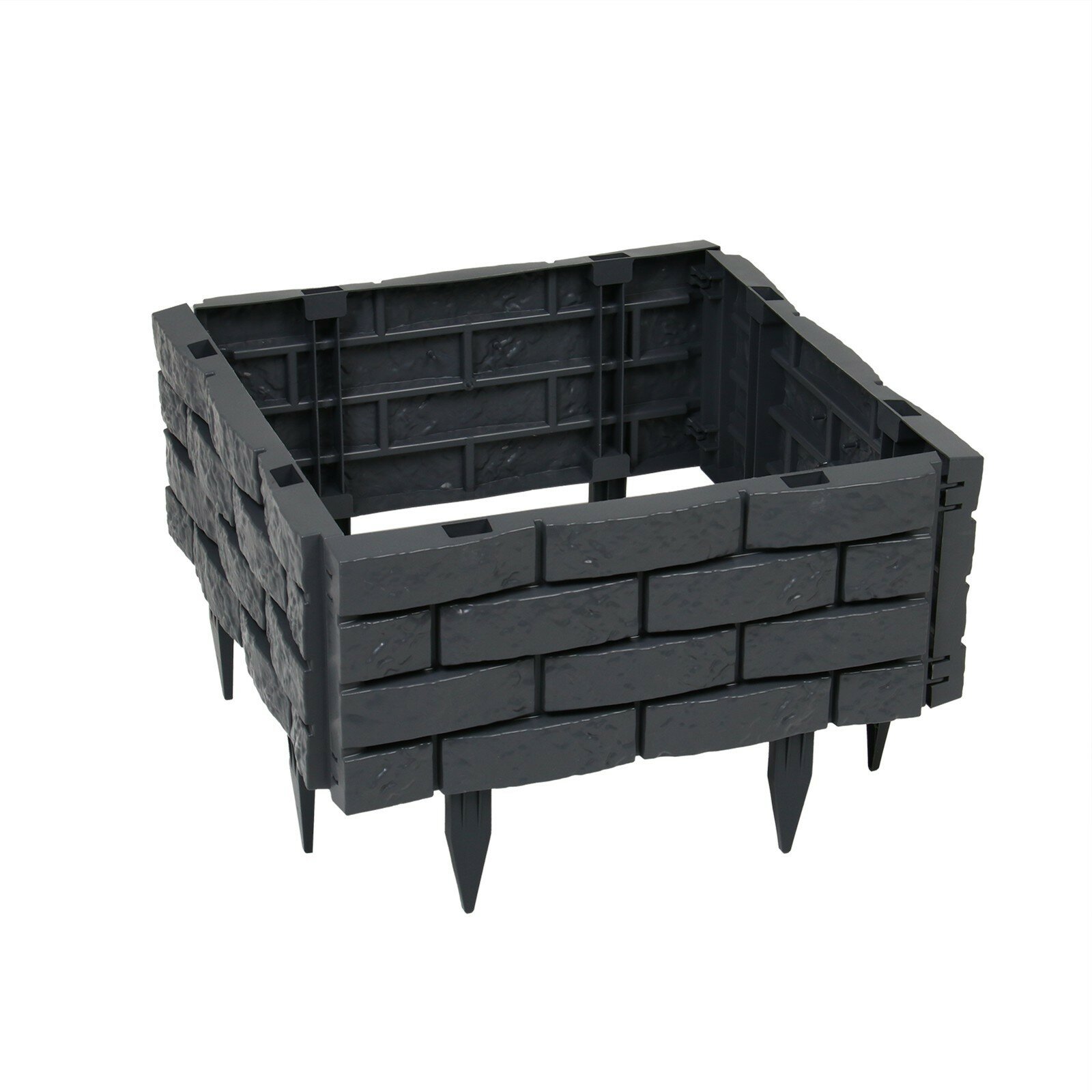 Грядка пластиковая, 4 секции, 45×45×20 см, цвет графит
