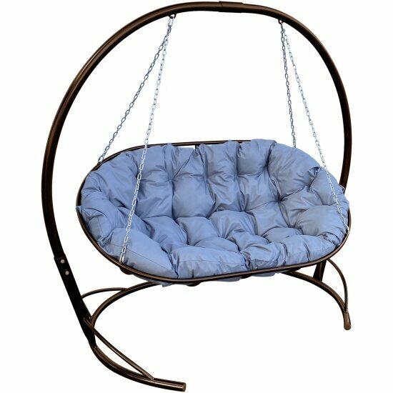 Диван садовый M-group мамасан подвесной коричневое, серая подушка