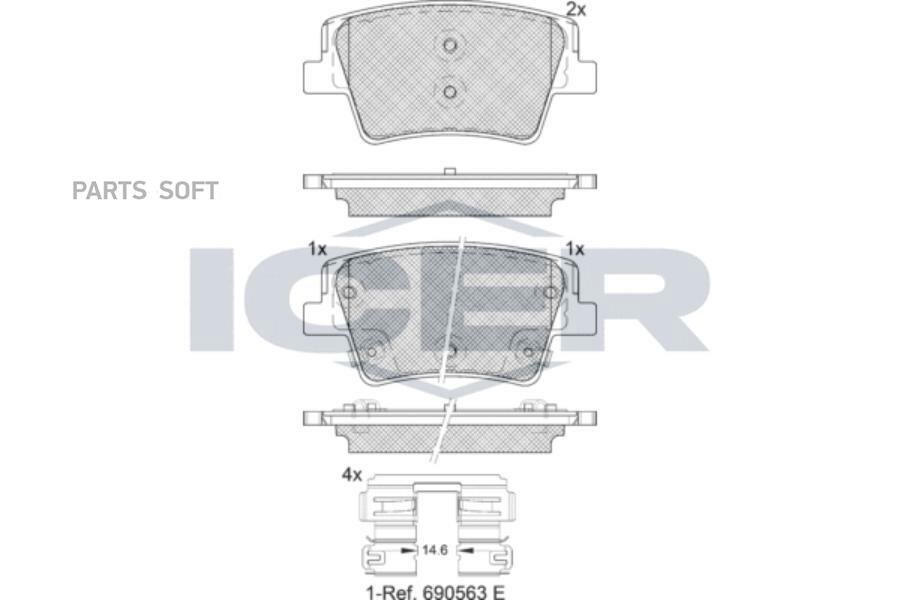 ICER 182379 Колодки торм. дисковые задние Hyundai SANTA FE IV (TM TMA) SUV 02.2018- ()