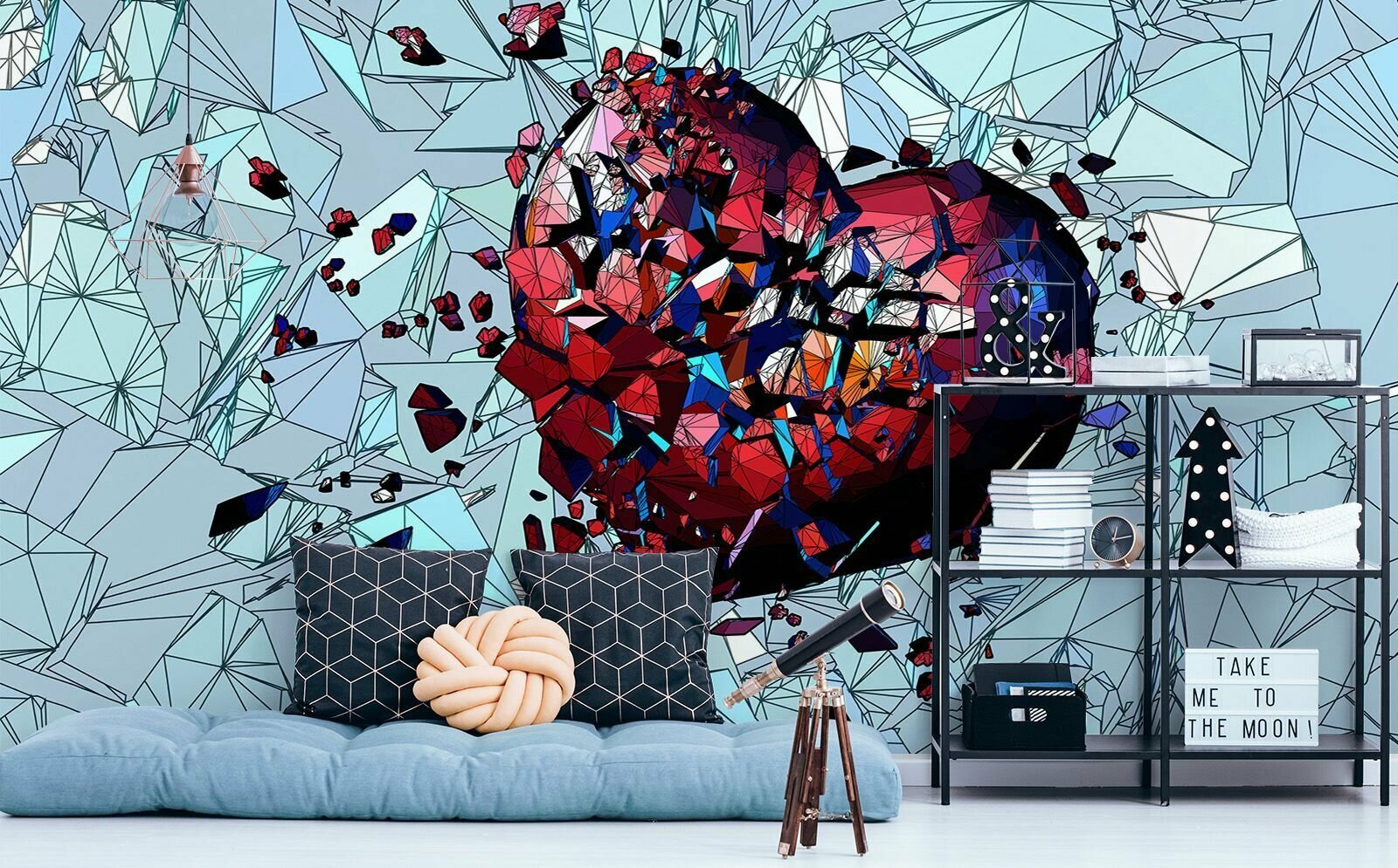 Фотообои на стену флизелиновые 3d детские Граффити, Геометрия 500x270 Luxury Walls AM12705