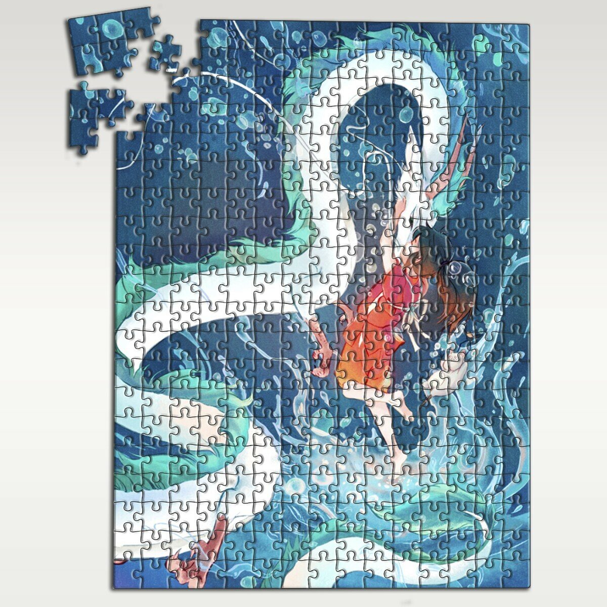 Пазл картонный А3: модель аниме унесенные призраками девушка и дракон - 1906 П