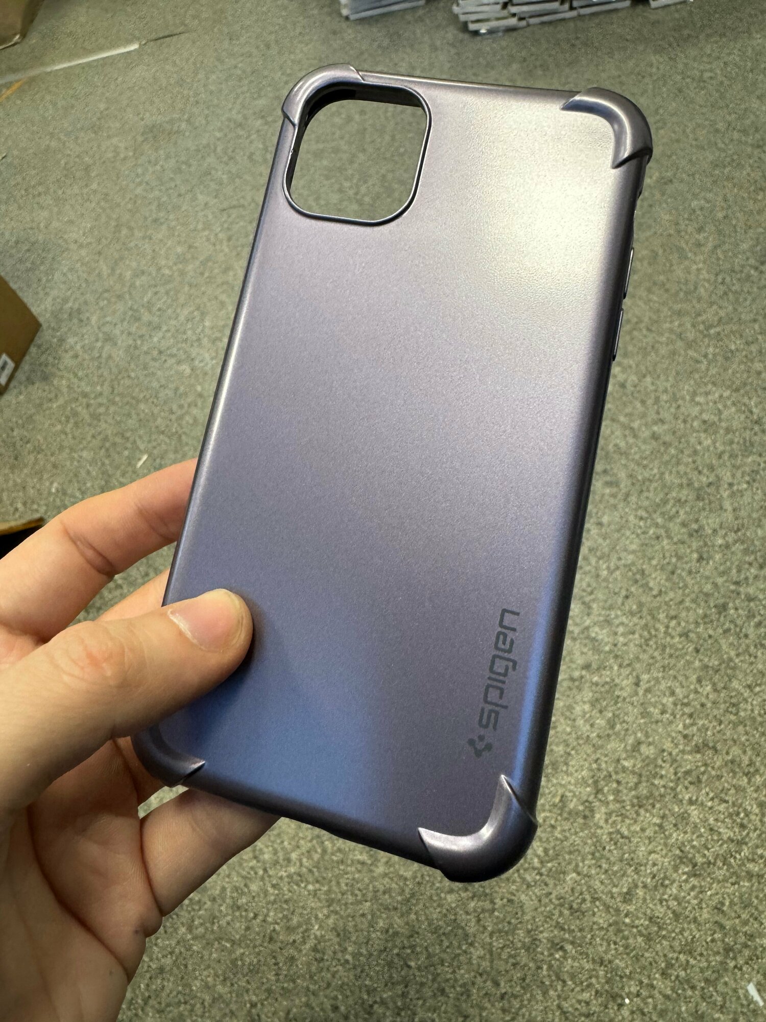Чехол панель накладка бампер MyPads SPIGEN для iPhone 11 (простой, обычный) тонкая силиконовая крышка светло-серая