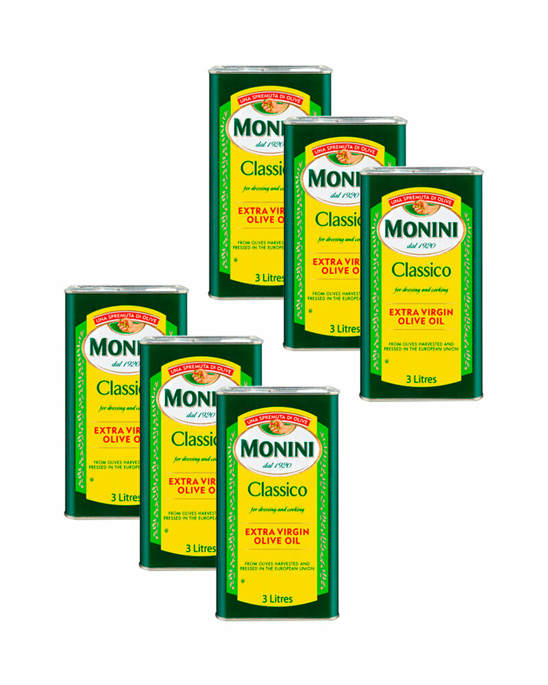 Масло оливковое Monini Экстра Вирджин Классико 3 л. - 6 шт