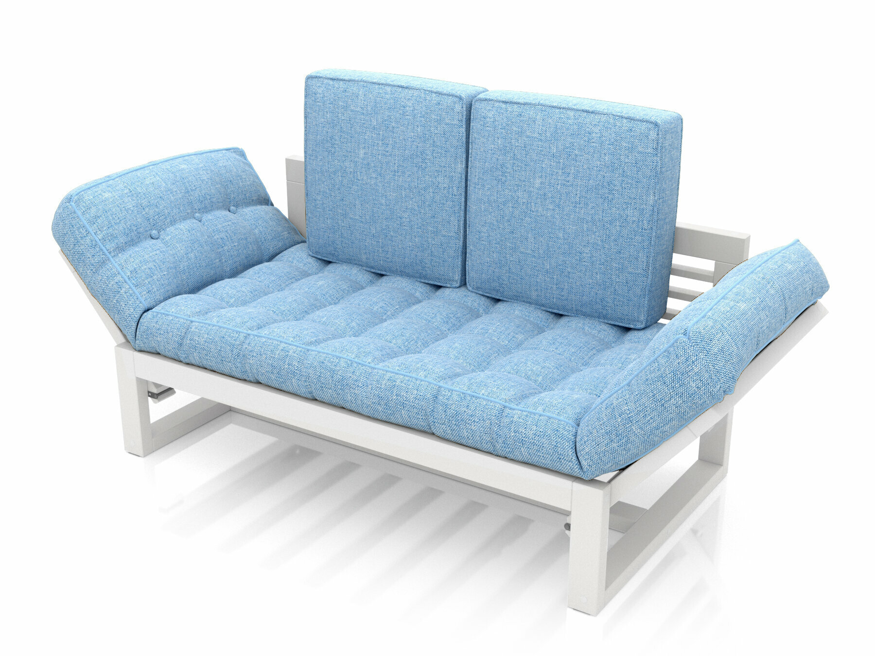 Садовый диван Arsko Балтик Textile-С голубой-белый, рогожка, деревянный, двухместный, садовый, для кафе и бара, для офиса