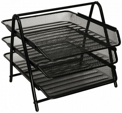 Лоток горизонтальный Informat черн. металл 3 шт